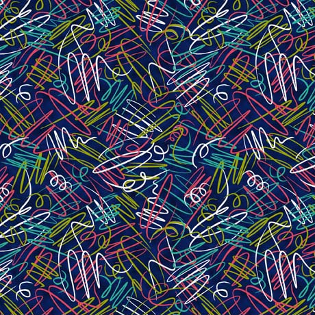 Daisy Doodle - Squiggles - Navy